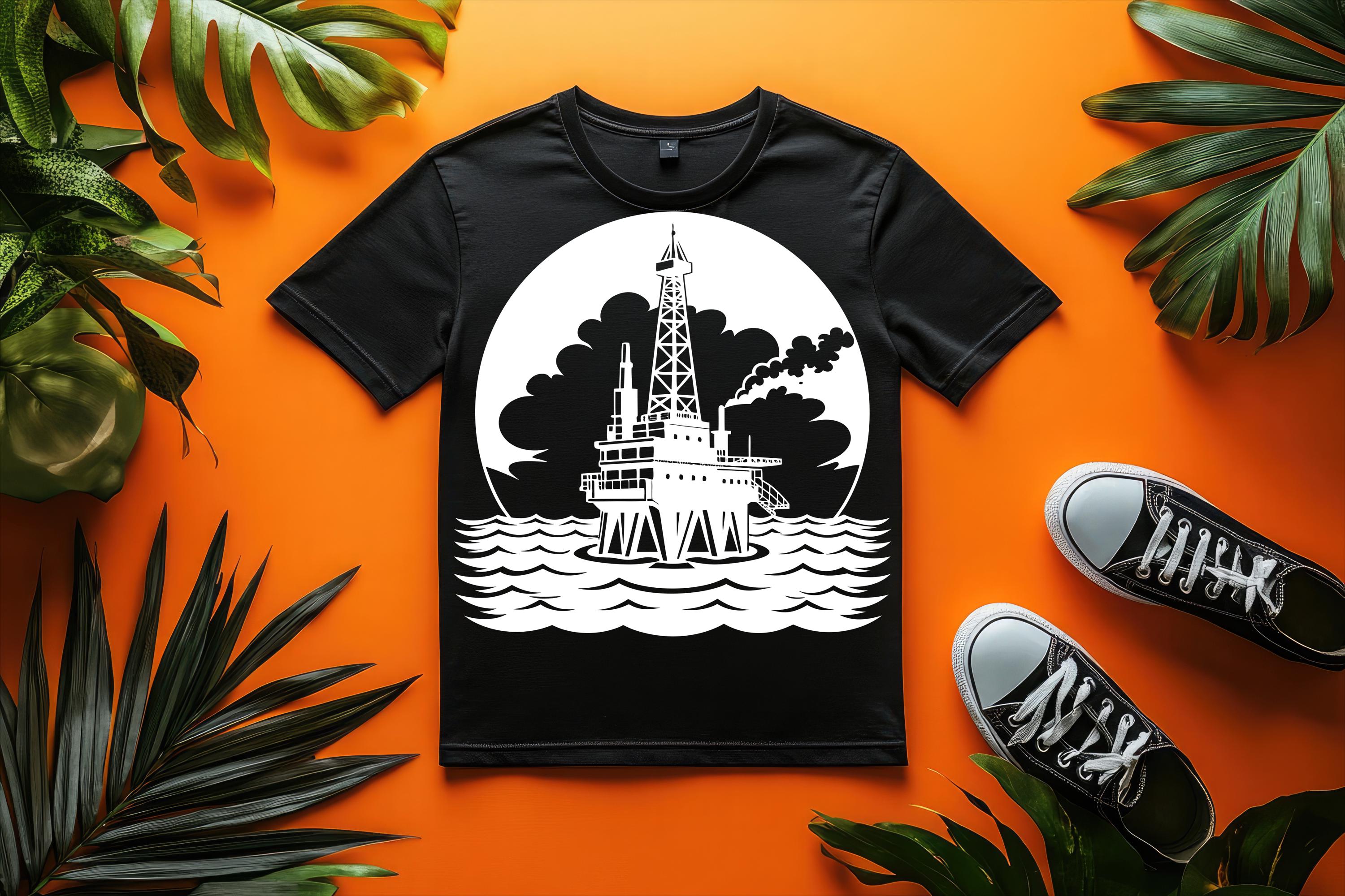 Sea Drilling Oil Rig SVG, Oil Rig SVG, Oilfield Svg, Oil Pump Svg, Oil ...