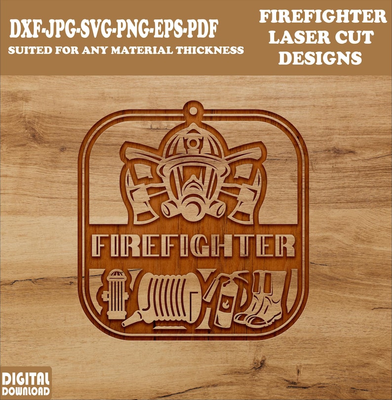Firefighter Signs, Custom Name Sign Laser Cut, Fire Fighter Paper Cut ...