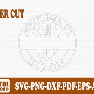 Rustic Garage Sign SVG, Industrial Style Workshop Decor, Tool Shed ...