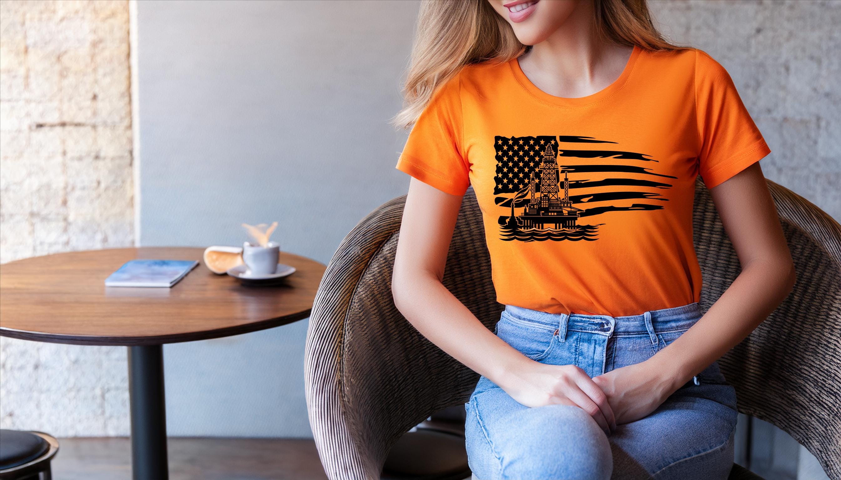 American Distress Flag Oil Rig SVG, Oil Rig SVG, Oilfield Svg, Oil Pump ...