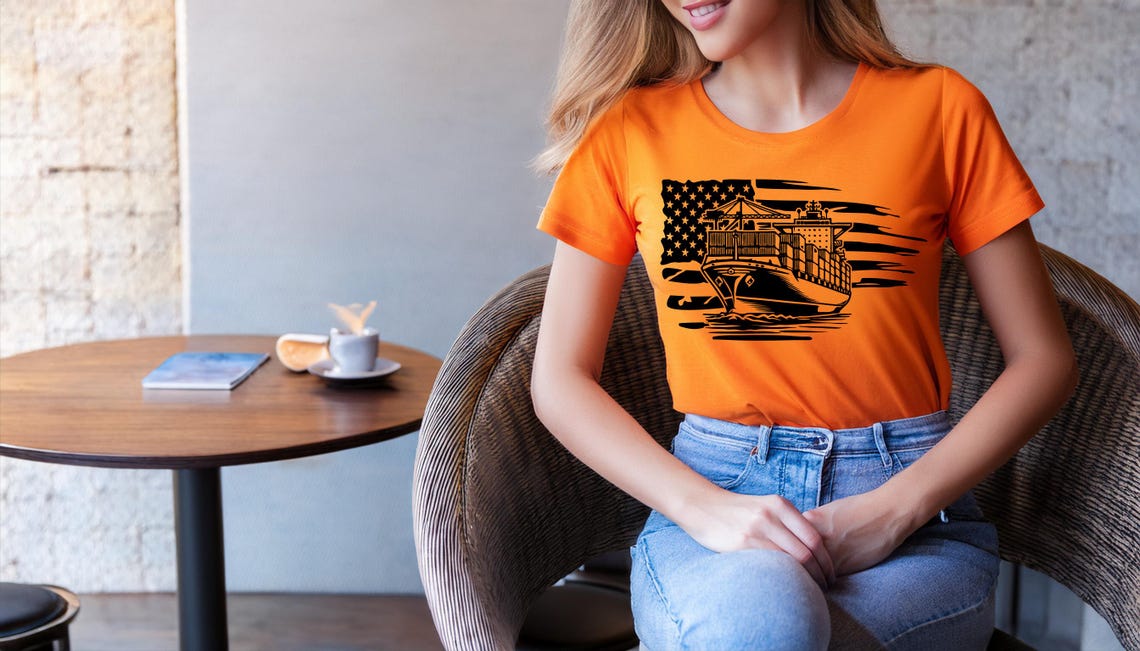 American Distress Flag Container Ship Svg, Ship Svg, Cargo Ship Svg ...