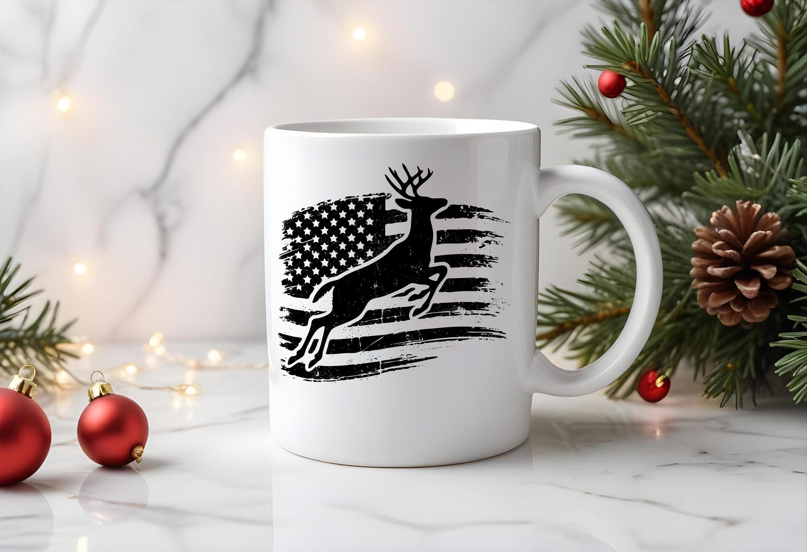 Cool American Distress Flag Deer Svg, Bow Hunting Svg, Deer Hunter Svg ...