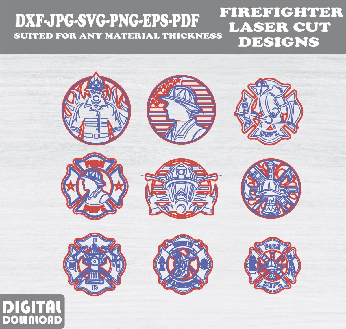 Firefighter Signs Bundle, Custom Name Sign Laser Cut, Fire Fighter ...