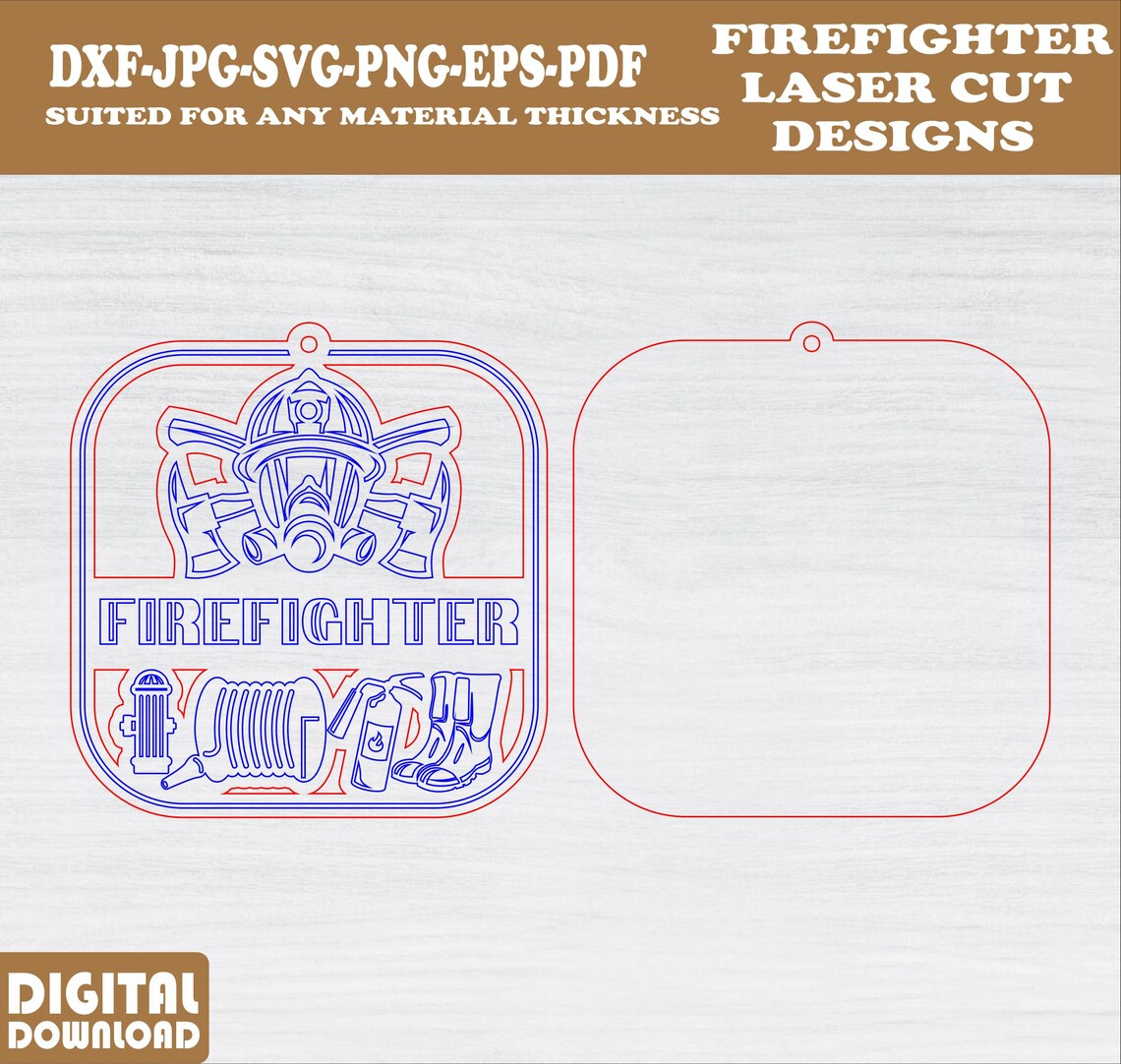 Firefighter Signs, Custom Name Sign Laser Cut, Fire Fighter Paper Cut ...