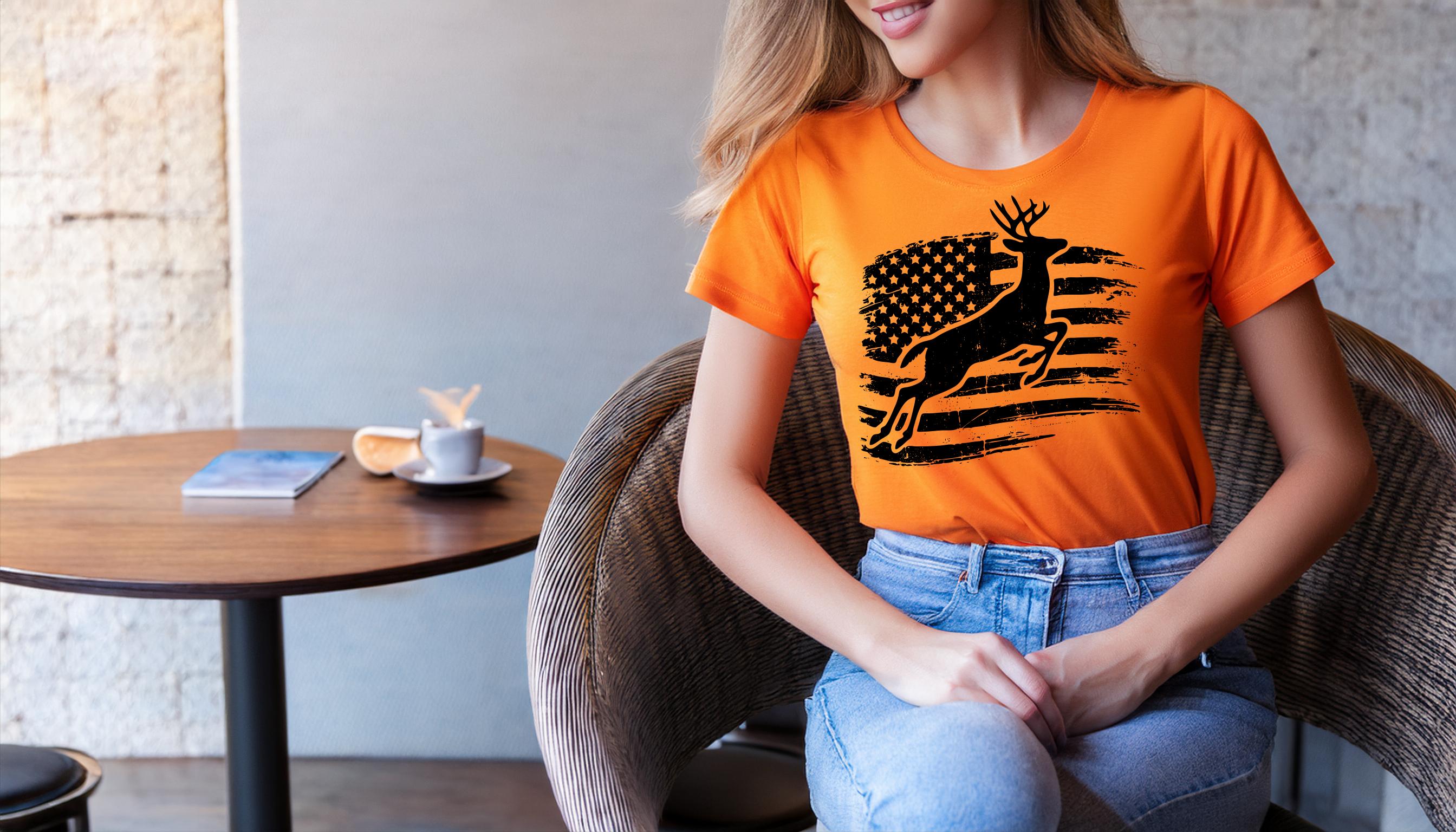 Cool American Distress Flag Deer Svg, Bow Hunting Svg, Deer Hunter Svg ...