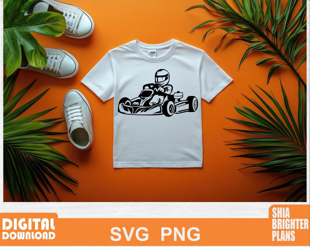 Go Kart SVG Design, Racing Car Clipart, Karting Logo, Digital File ...