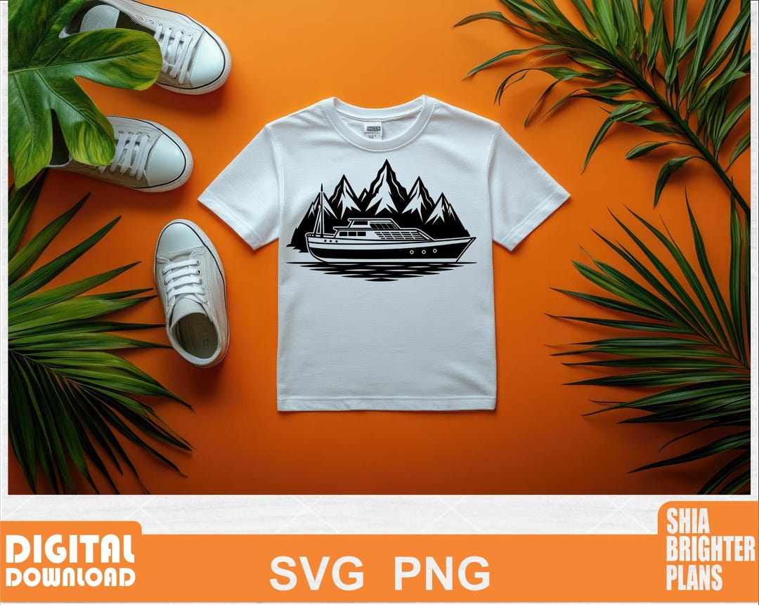 Yacht SVG Clipart, Boat Vector Graphic, Nautical Sailboat Silhouette ...