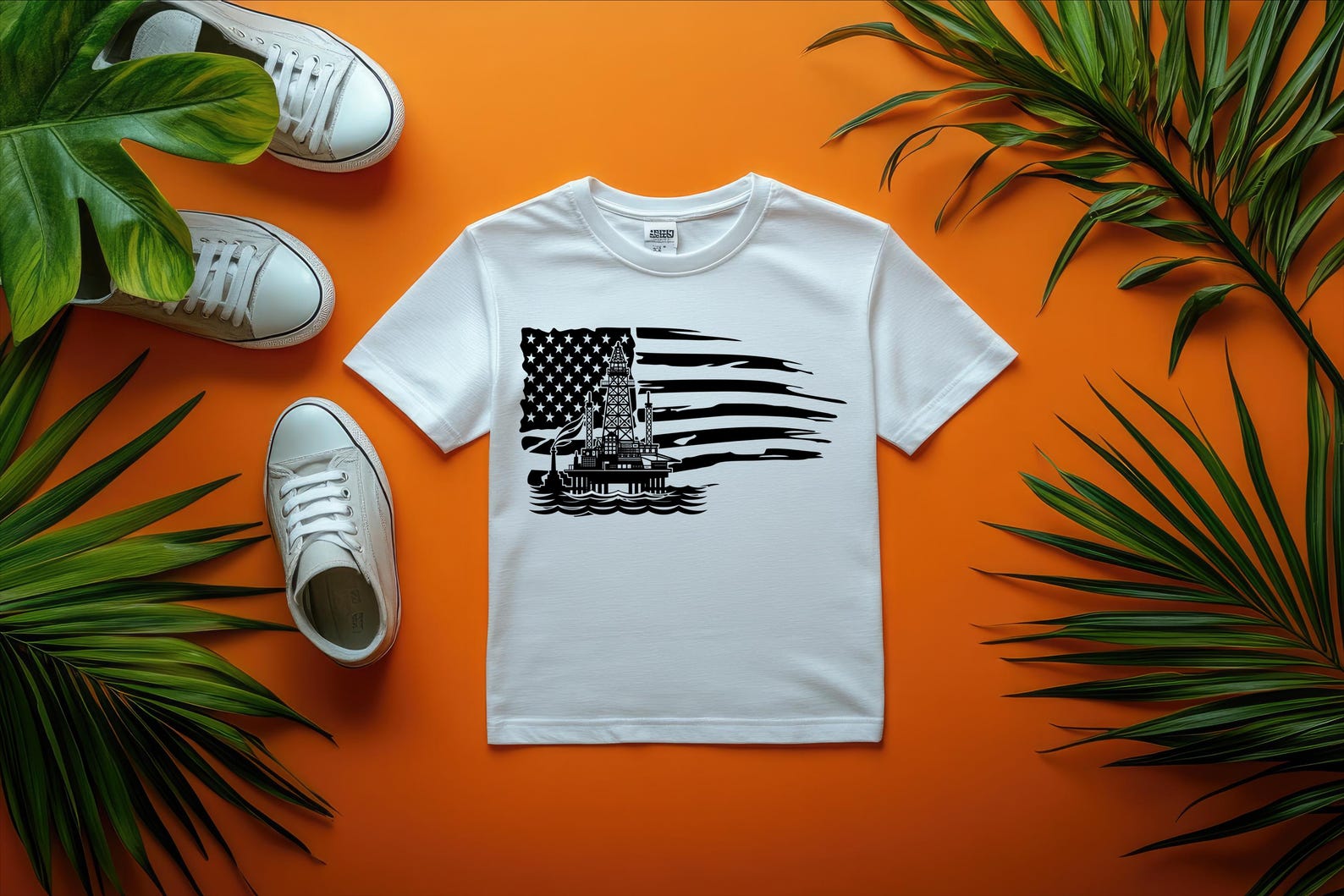 American Distress Flag Oil Rig SVG, Oil Rig SVG, Oilfield Svg, Oil Pump ...