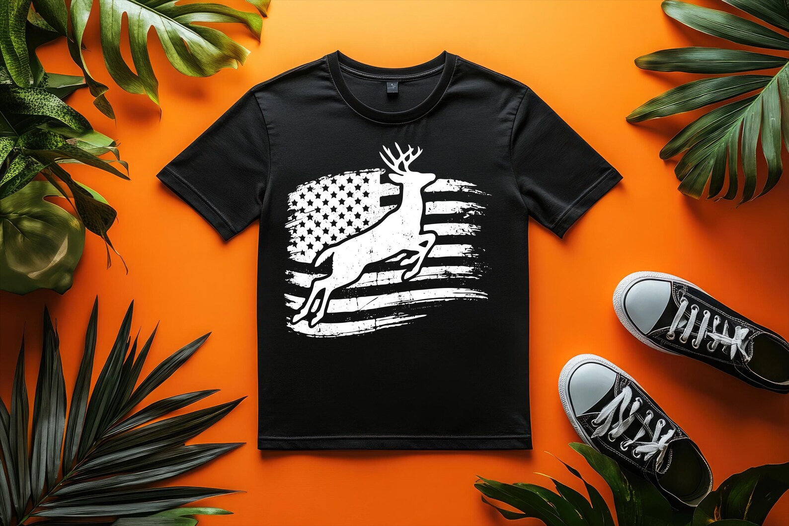 Cool American Distress Flag Deer Svg, Bow Hunting Svg, Deer Hunter Svg ...