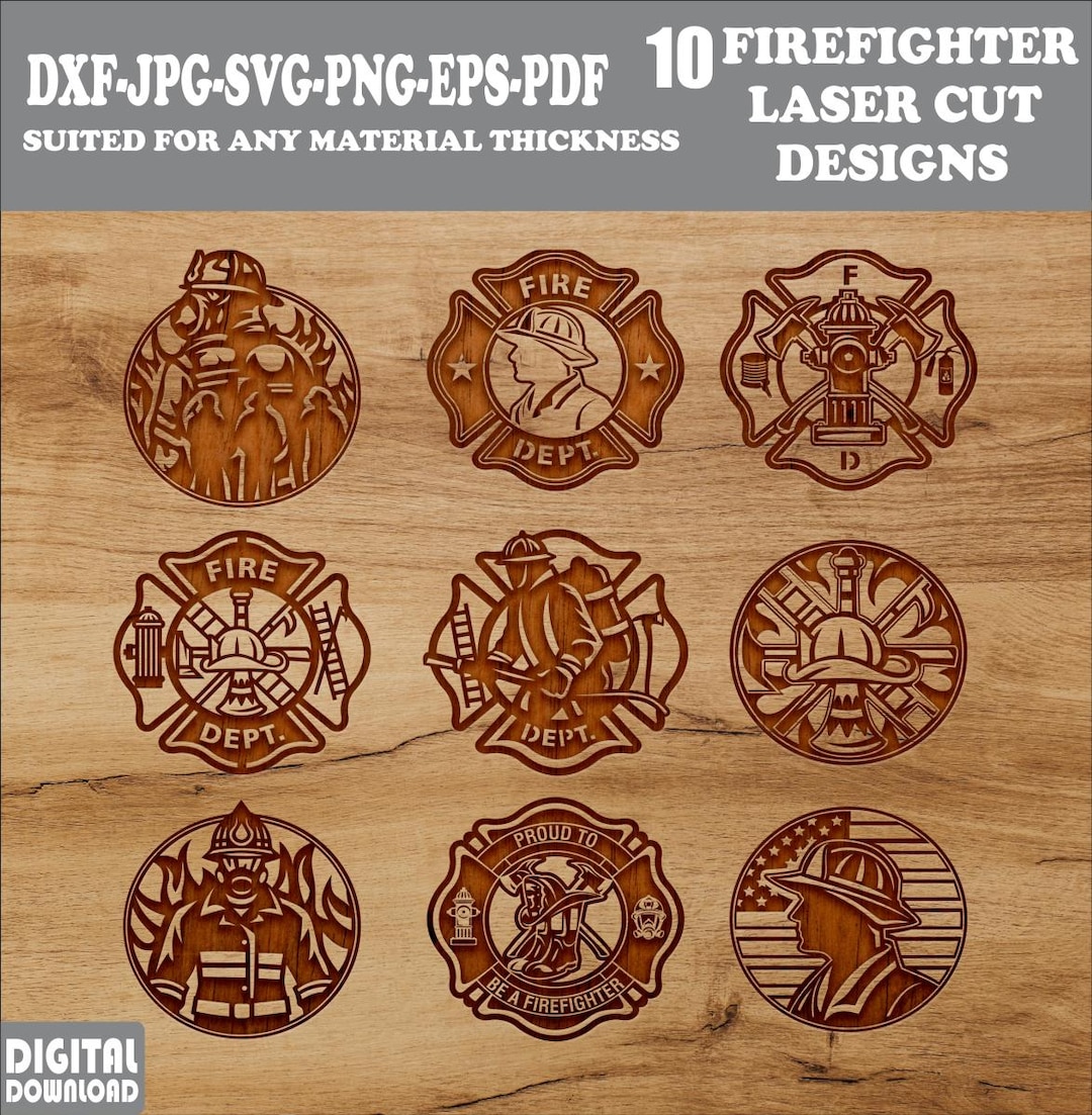 Firefighter Signs Bundle, Custom Name Sign Laser Cut, Fire Fighter ...
