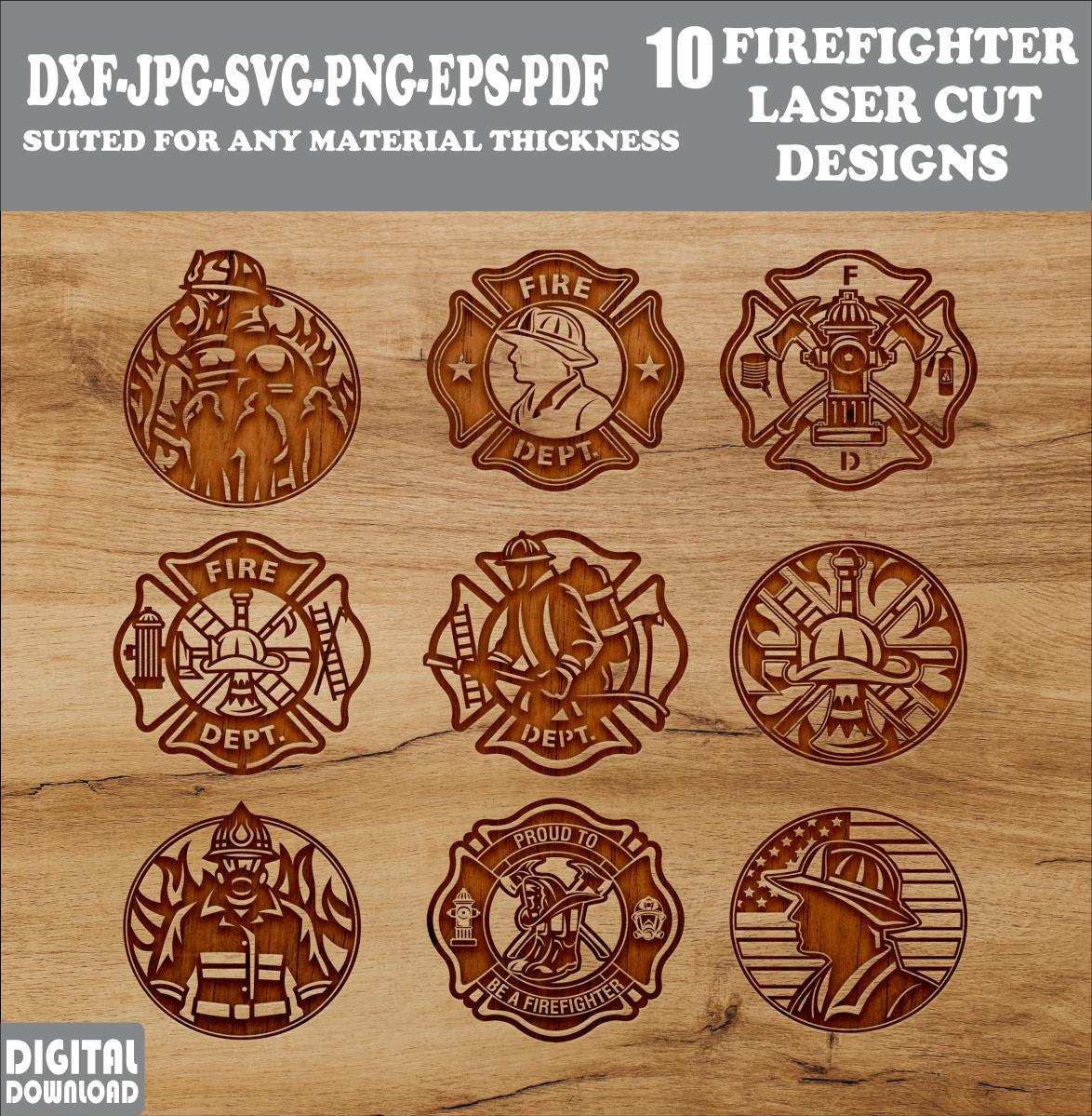 Firefighter Signs Bundle, Custom Name Sign Laser Cut, Fire Fighter ...