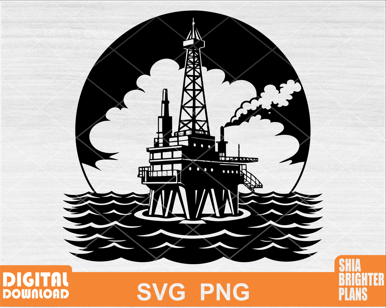 Sea Drilling Oil Rig SVG, Oil Rig SVG, Oilfield Svg, Oil Pump Svg, Oil ...