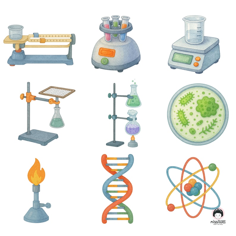Kids Scientist Watercolor Clipart Bundle With Lab Experiments and ...