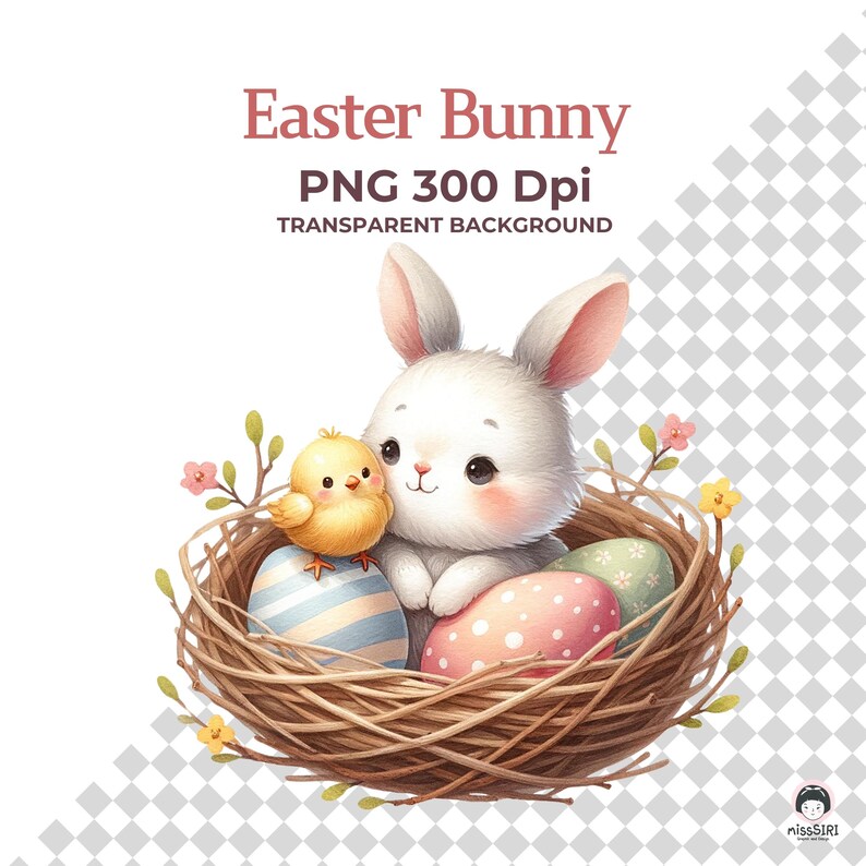 Easter Bunny Watercolor Set - Cute Spring Clipart for Crafts - Etsy