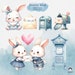 Bunny Mail - Adorable Watercolor Bunny Illustrations - Etsy