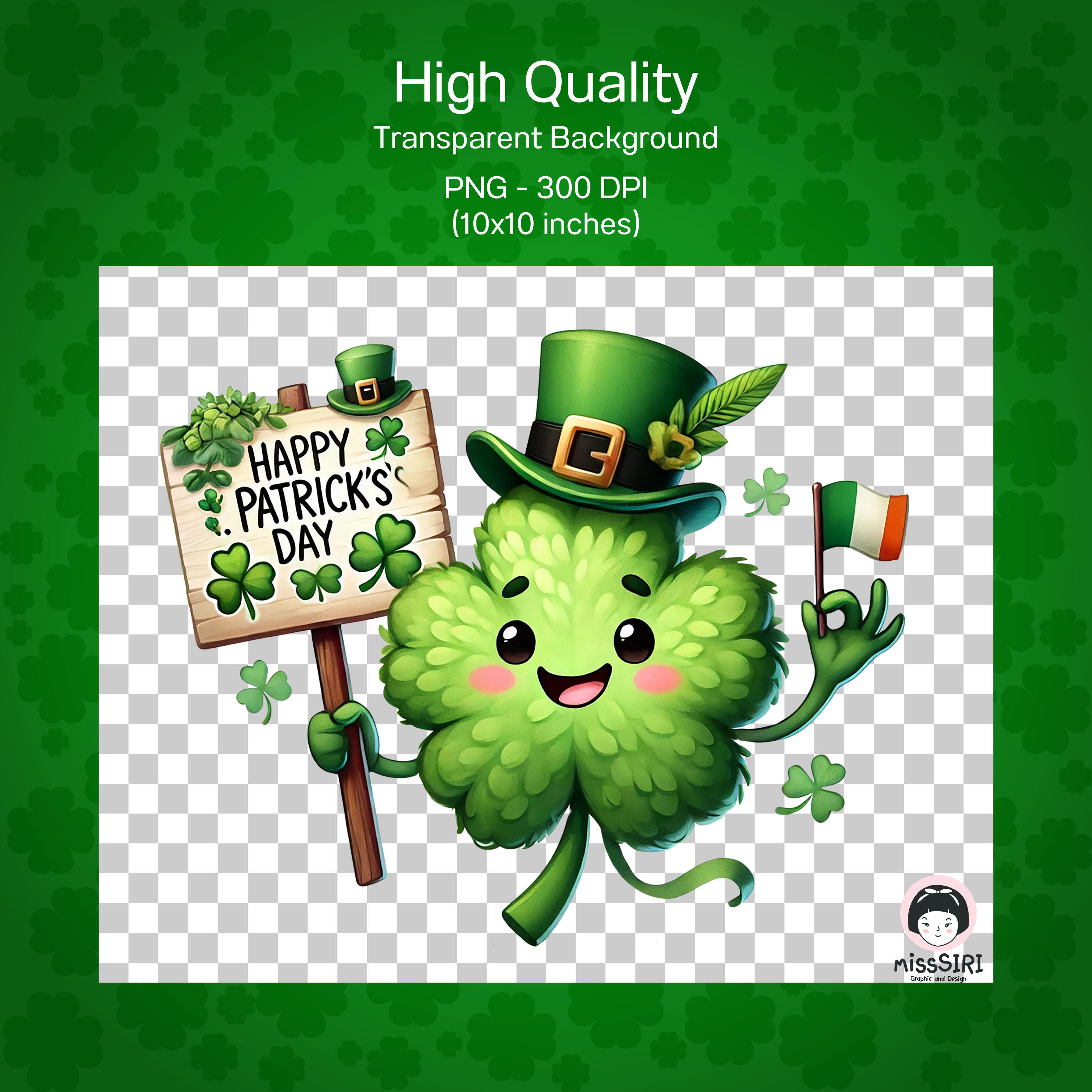 St. Patrick's Day Clover Clipart Bundle - 36 PNG Designs, Cute Shamrock ...