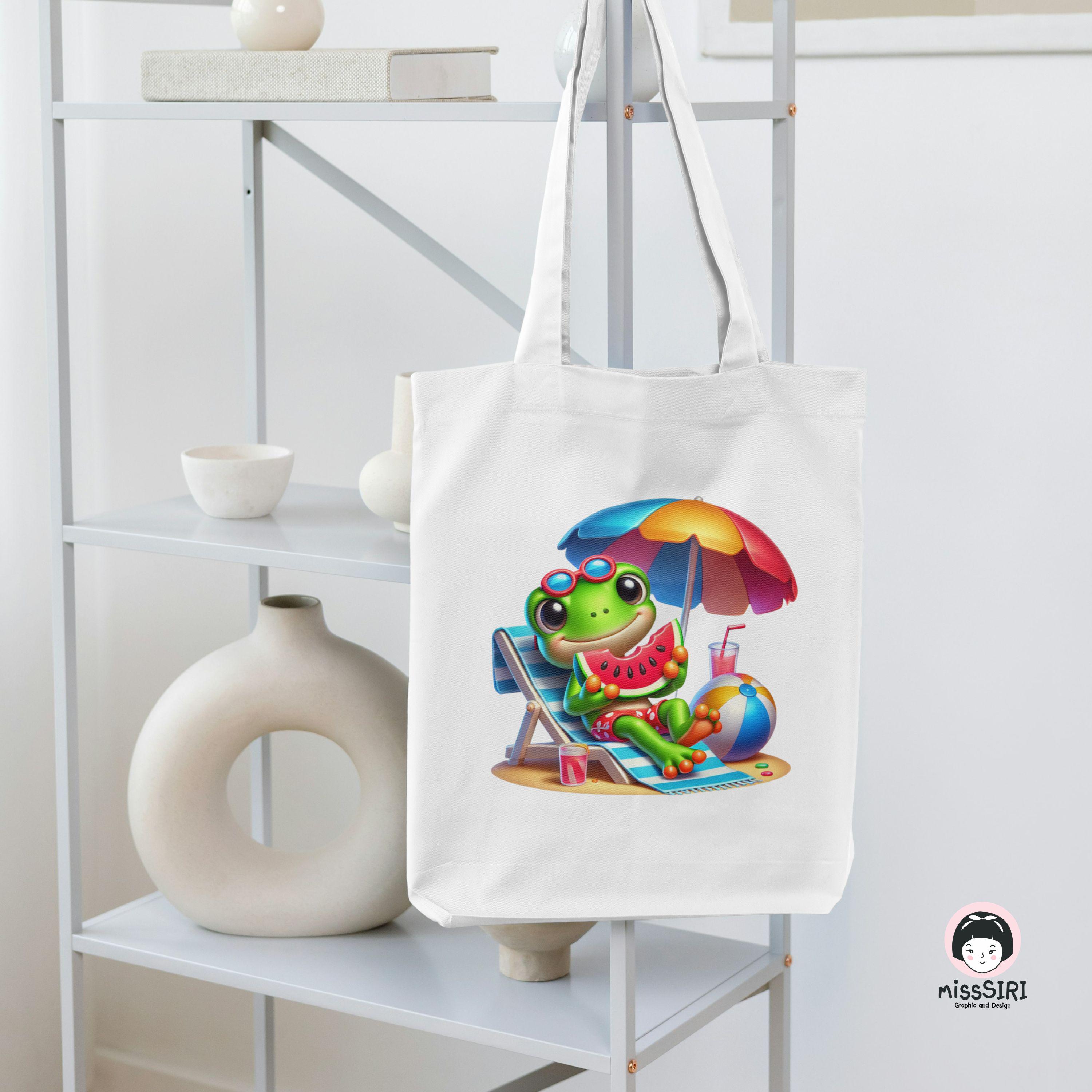 Summer Frog Watercolor Clipart Set – 42 Cute PNG Beach Frogs on ...