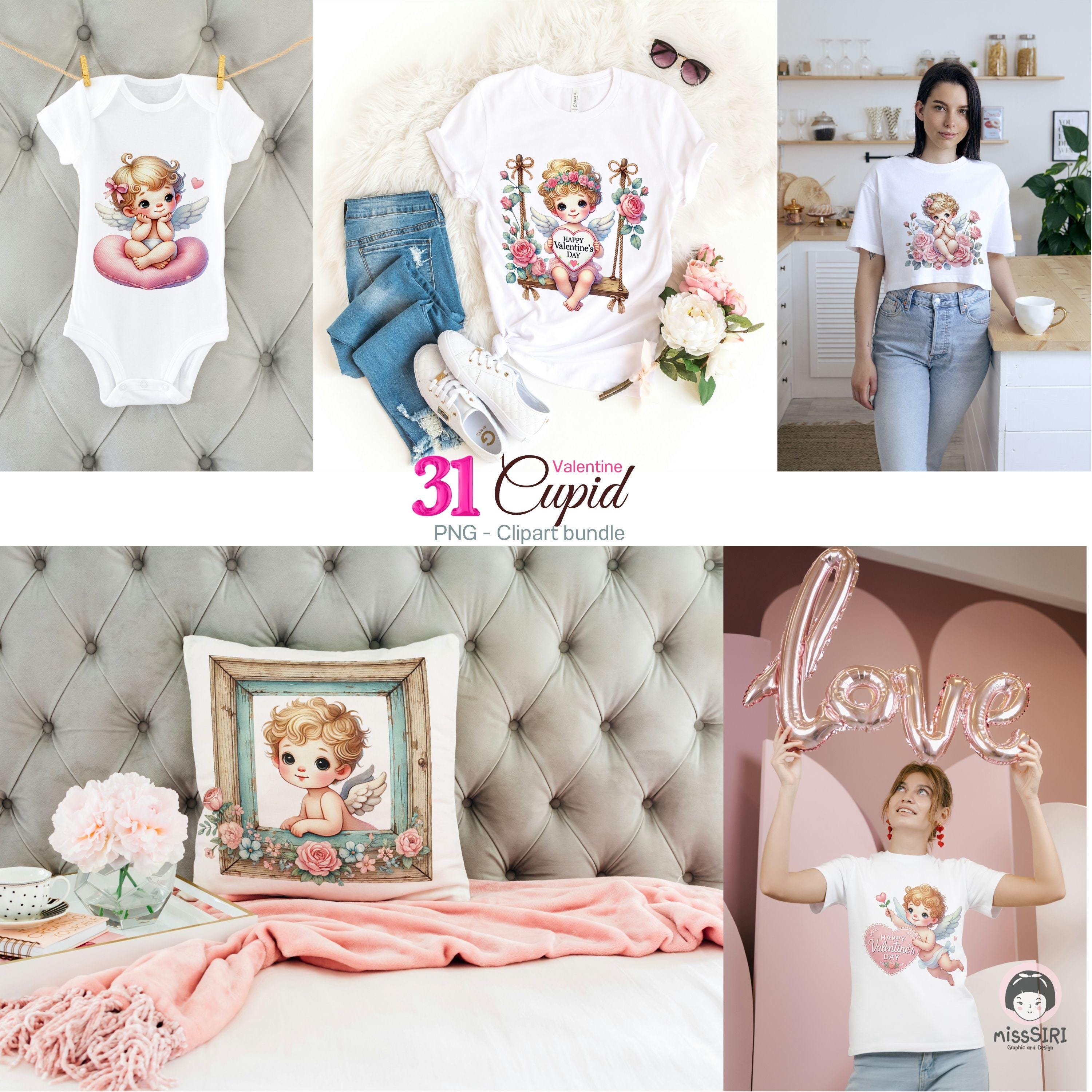 Valentine Cupid Clipart Bundle - 31 PNG Elements, Cute Cupid Watercolor ...