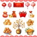 Chinese New Year Watercolor Clipart. - Etsy