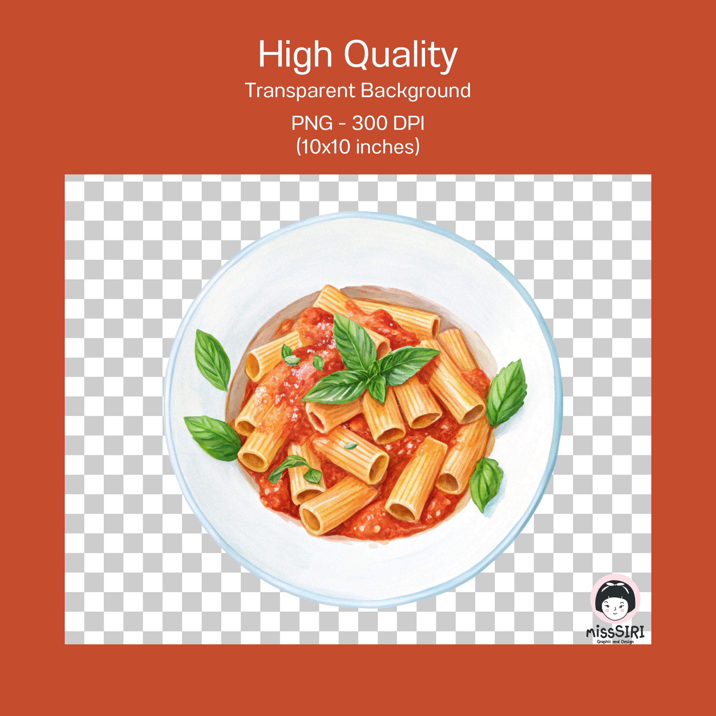 Pasta Watercolor Clipart – 22 PNG Delicious Italian Dishes With ...