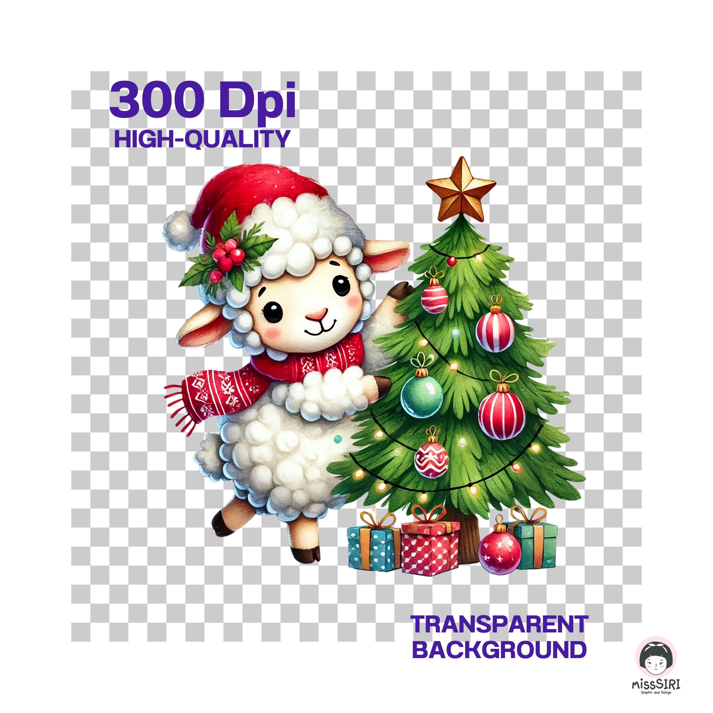 Watercolor Christmas Farm Animal Clipart – 32 PNG Holiday Illustrations ...