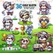 Golf Sloth Watercolor Clipart – 36 PNG Adorable Golfing Sloths, Golf ...