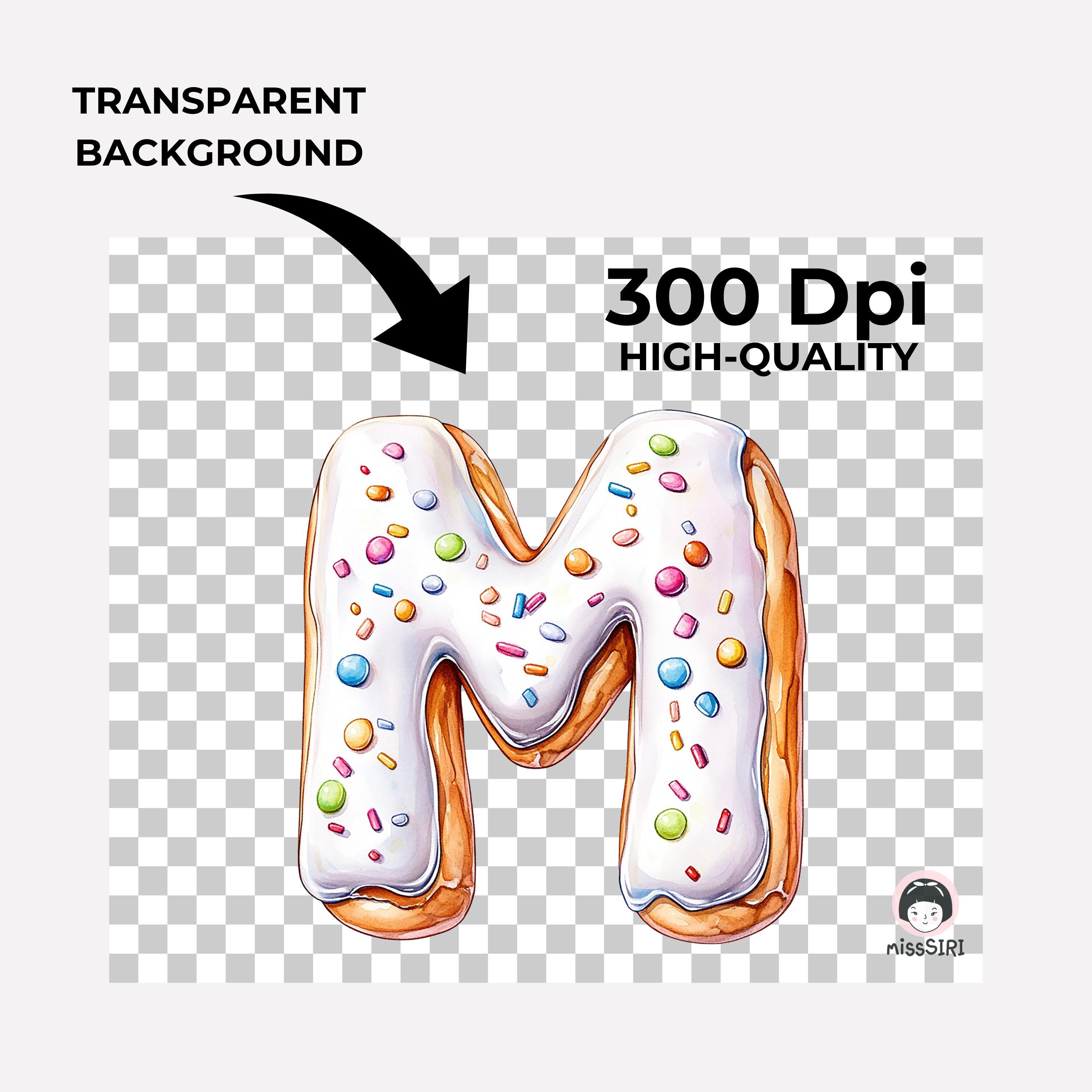 Vanilla Donut Alphabet Clipart Set | 38 Sweet Watercolor Letters and ...