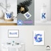 Blue Floral Alphabet Clipart Set, 36 PNG Letters and Numbers ...