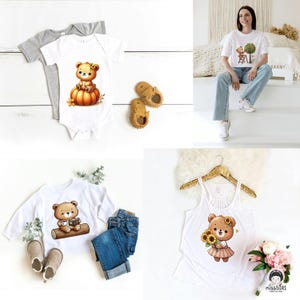 Autumn Bear Watercolor Clipart Bundle - Cute Fall Bear Pngs With ...