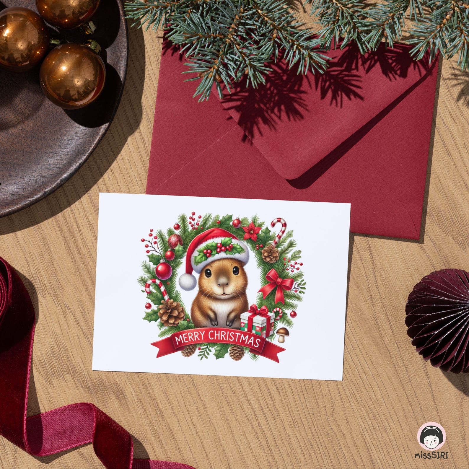 Christmas Capybara Clipart Set 2| 35 Watercolor Holiday Capybaras With ...