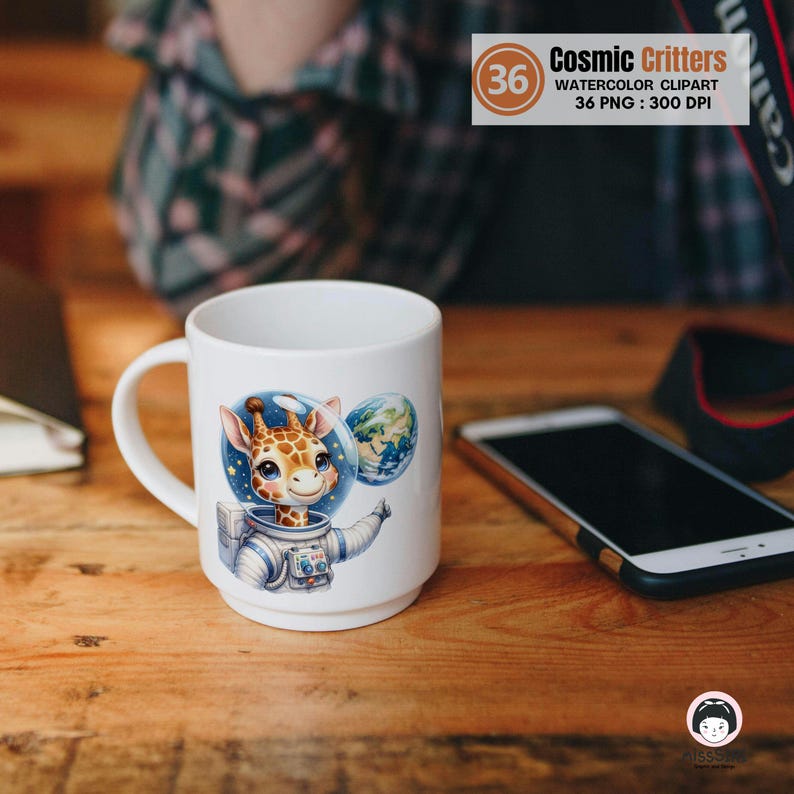 Cosmic Critters Watercolor Clipart – 36 PNG Adorable Space Animals With ...