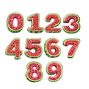 Watermelon Alphabet Clipart Set | 36 Watercolor Pngs of Juicy Letters ...