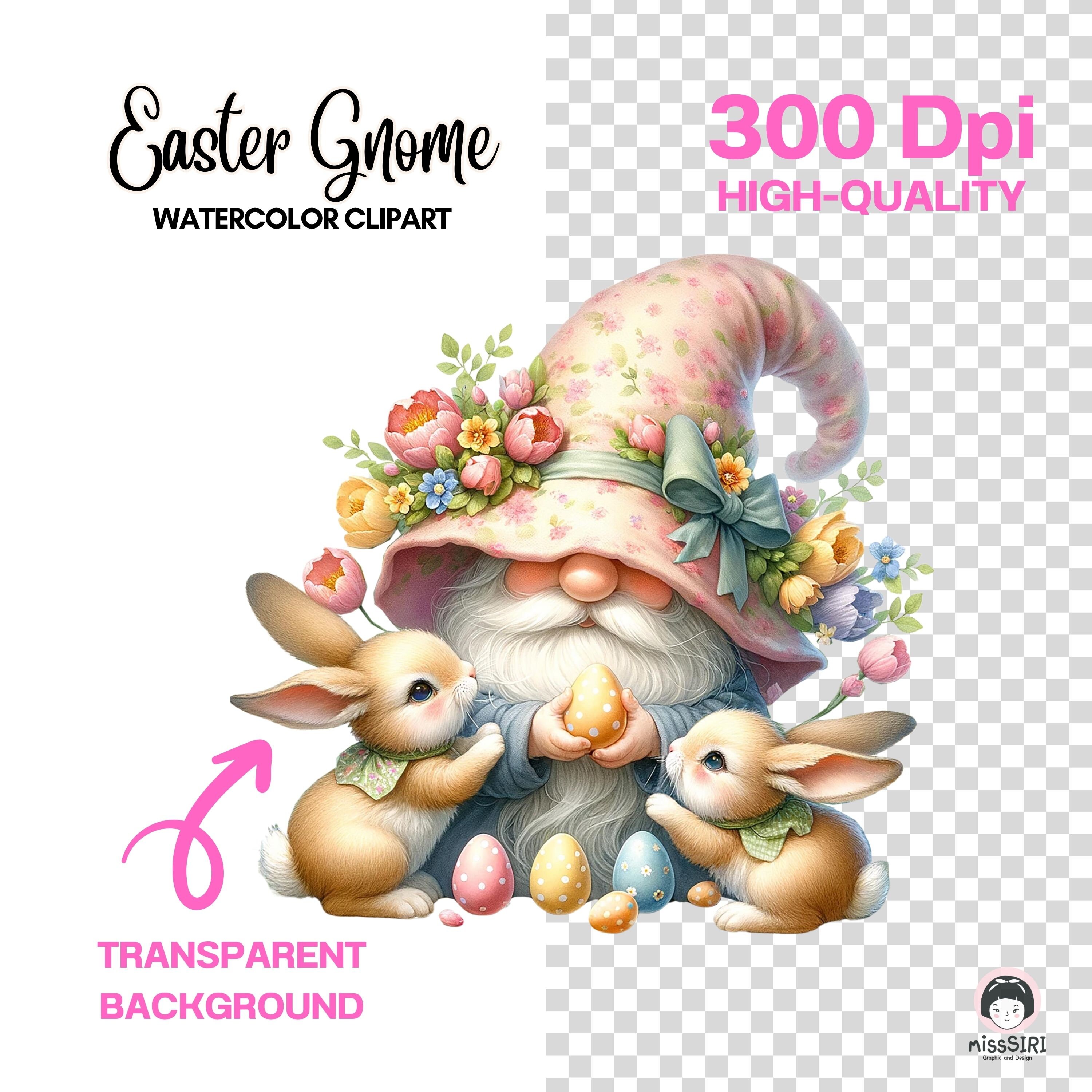 Easter Gnome Watercolor Clipart - 31 PNG Bundle for Crafting - Etsy