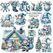 Blue Christmas Clipart Bundle | 36 Watercolor Pngs Featuring Santa ...