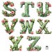 Cactus Alphabet Watercolor Clipart – 39 PNG Floral Cactus Letters ...