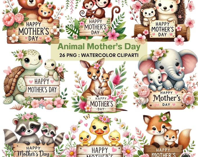 Mom and Baby Frog Clipart Set | 27 Watercolor Pngs for Mother’s Day ...