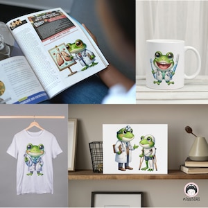 Watercolor Frog Doctor Clipart Series - Etsy