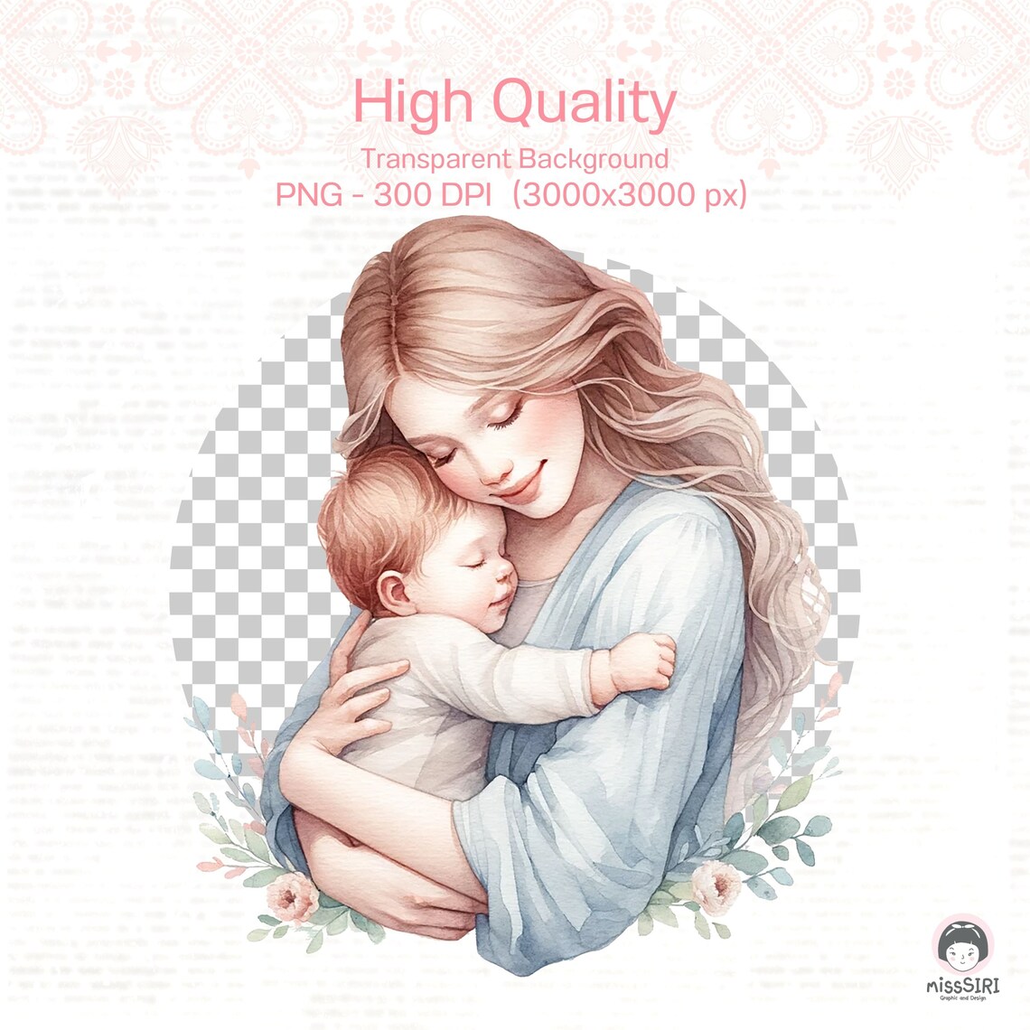 Mother and Baby Watercolor Clipart Series. - Etsy