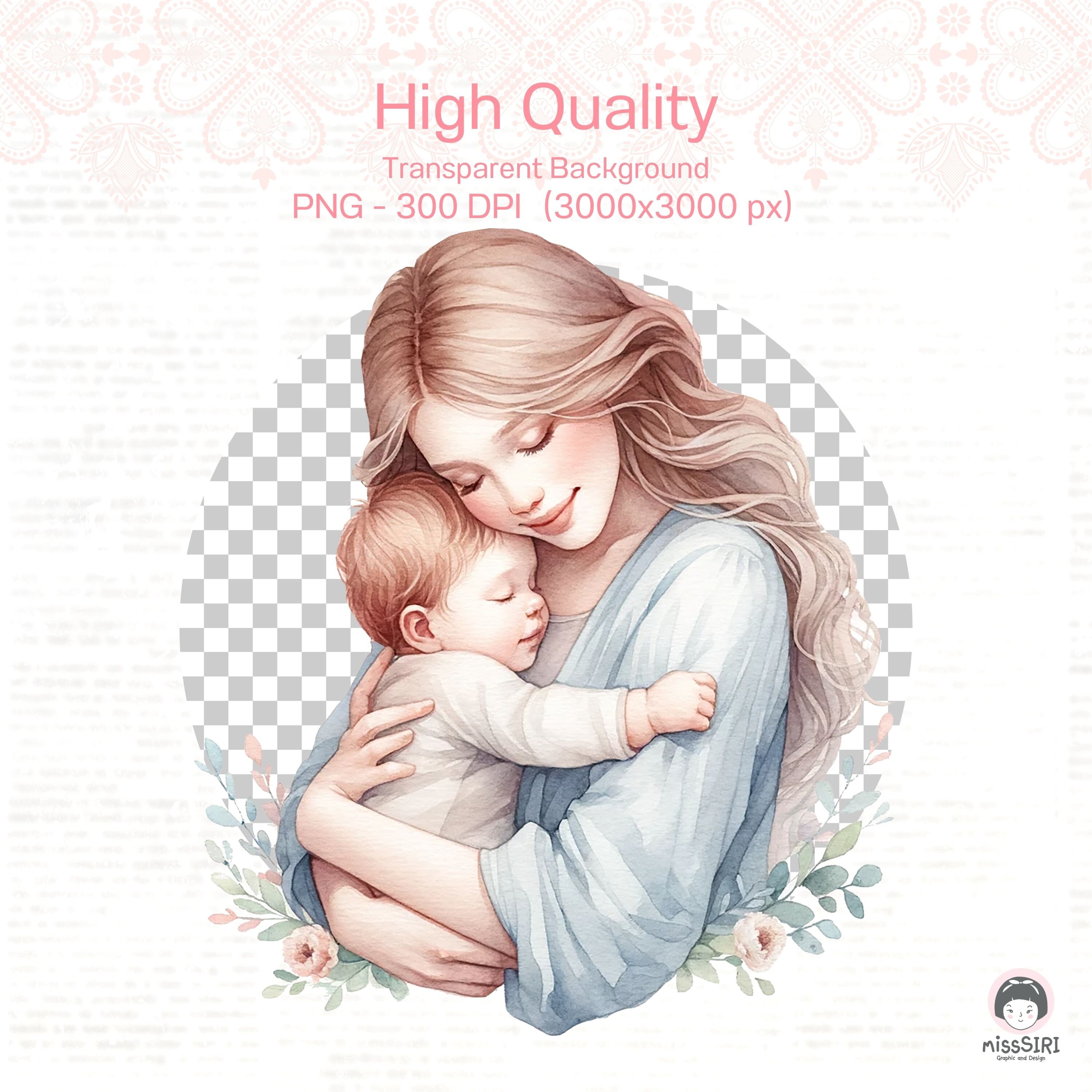 Mother and Baby Watercolor Clipart Series. - Etsy