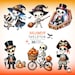 Halloween Skeleton Watercolor Clipart Bundle – 30 PNG Files, Cute ...