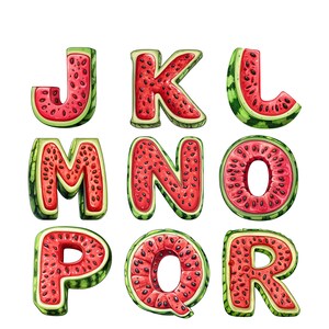 Watermelon Alphabet Clipart Set | 36 Watercolor Pngs of Juicy Letters ...