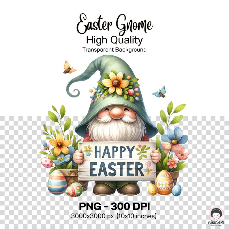 Easter Gnome Watercolor Clipart - 31 PNG Bundle for Crafting - Etsy