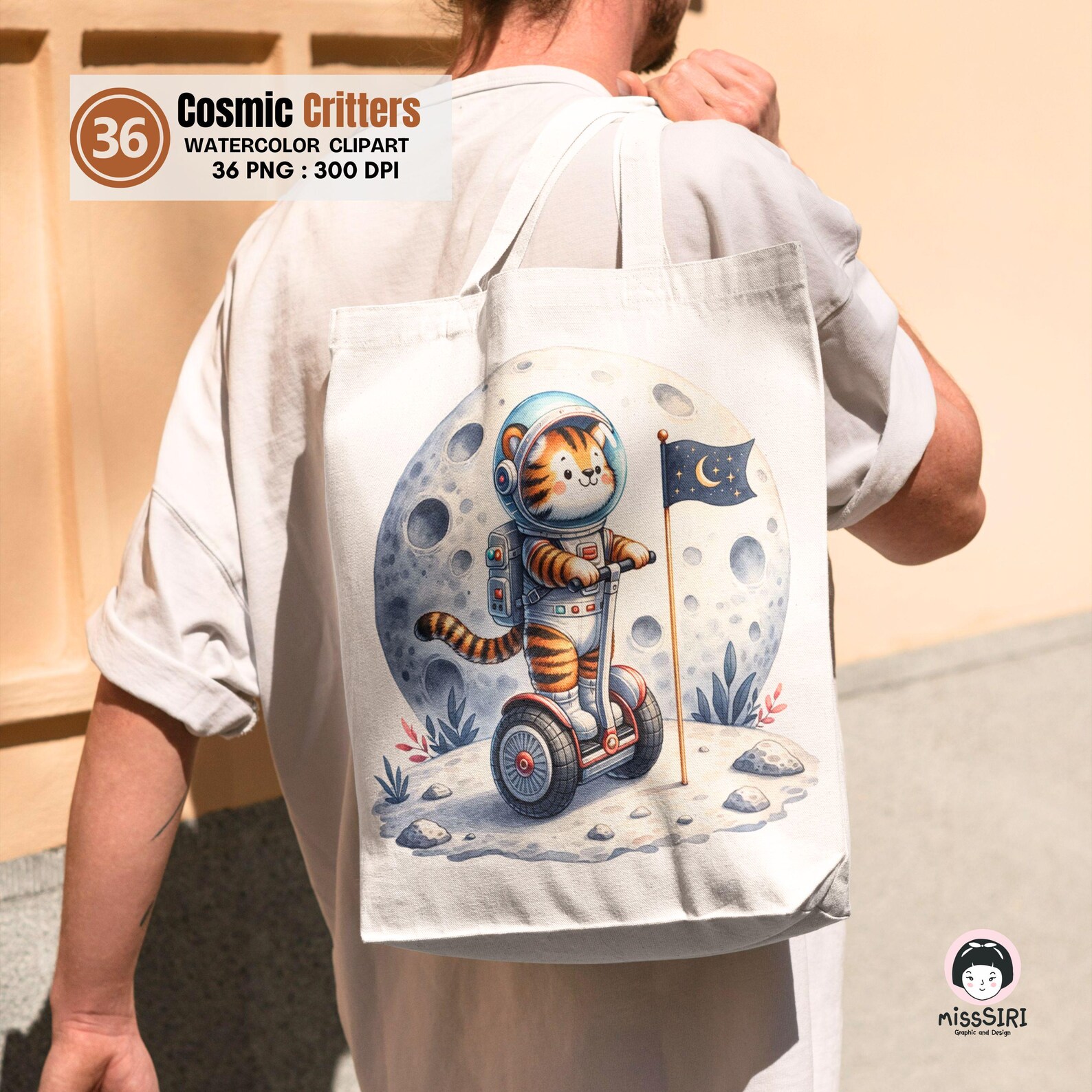 Cosmic Critters Watercolor Clipart – 36 PNG Adorable Space Animals With ...