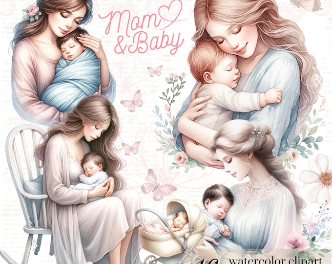 Mom and Baby Frog Clipart Set | 27 Watercolor Pngs for Mother’s Day ...