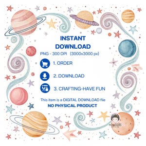 Kawaii Astronaut Valentine Clipart – 25 PNG Space Lover Graphics ...