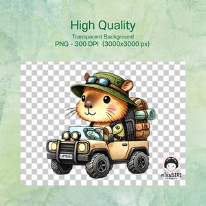 Capybara Camping Watercolor Clipart - 54 PNG Files, Outdoor Adventure ...