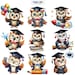 Scholar Owl Graduation Clipart Bundle – 36 Watercolor Pngs Featuring ...