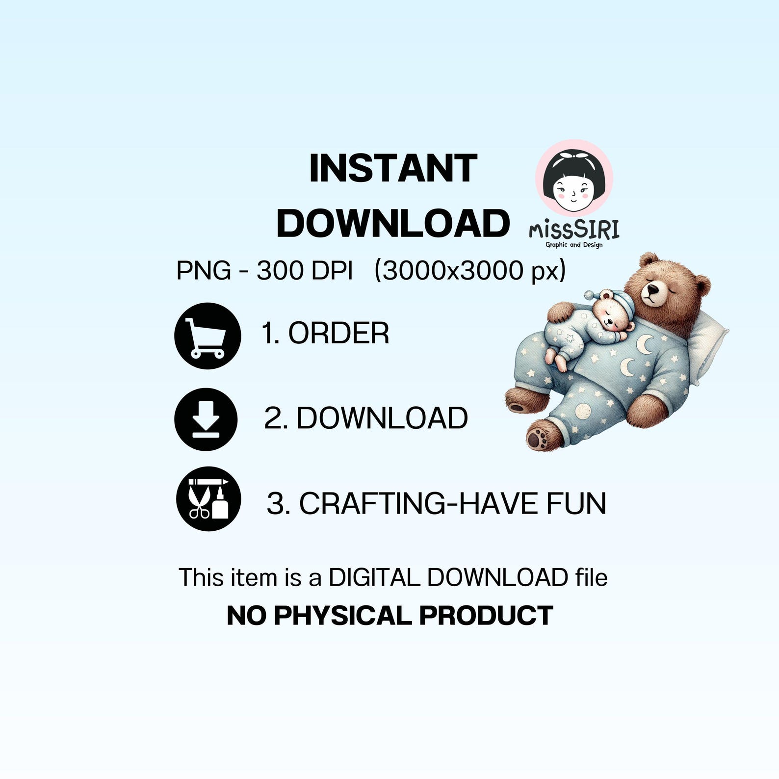 Father’s Day Bear Clipart Set | 27 Watercolor Pngs of Dad and Baby ...