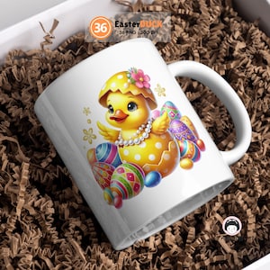 Easter Duck Watercolor Clipart – 36 PNG Cute Ducks With Easter Eggs ...