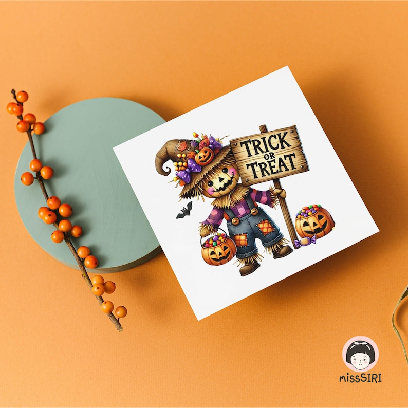 Halloween Scarecrow Clipart Set | 27 Watercolor Pngs of Cute and Spooky ...
